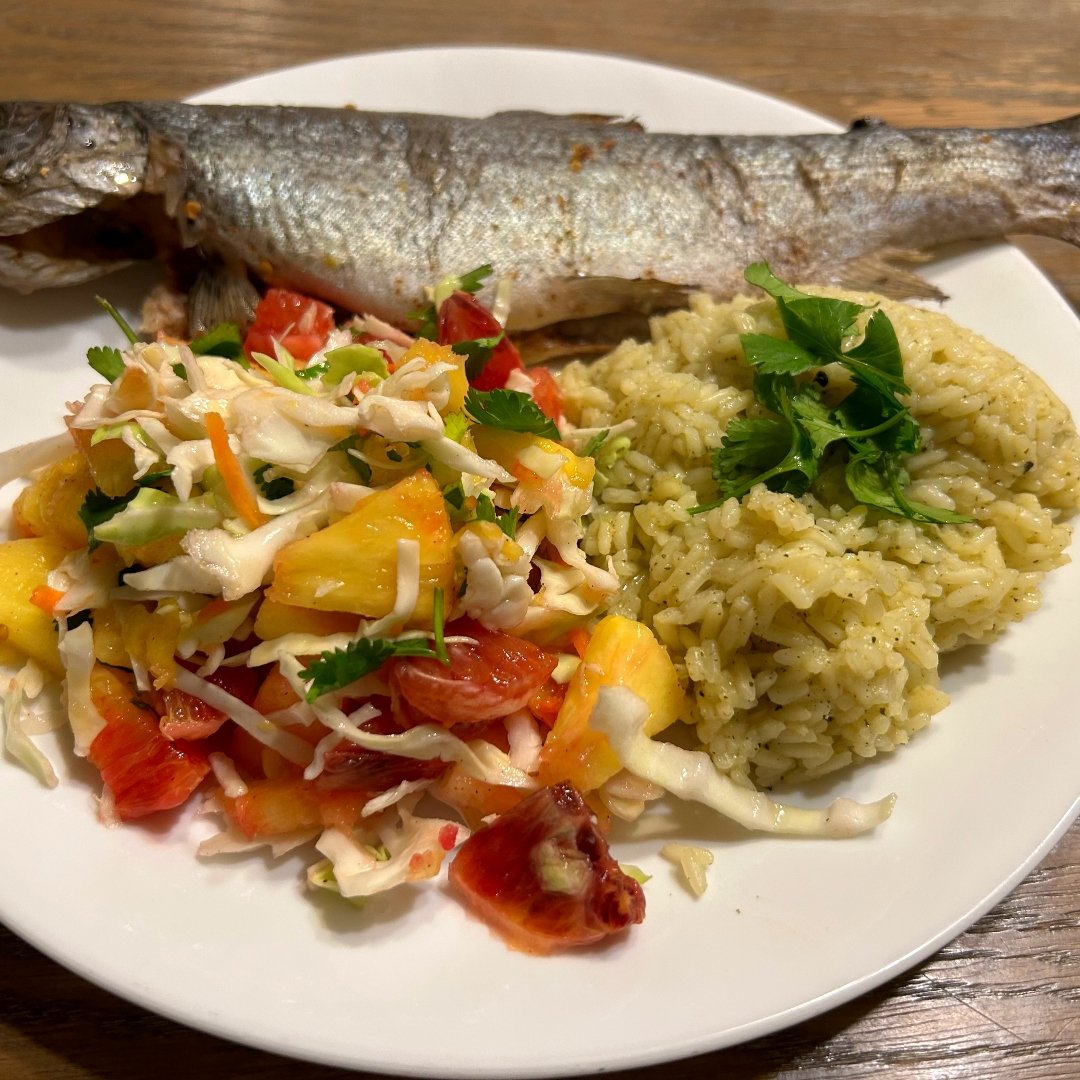 Meatless Friday: Pineapple and Blood Orange Trout with Slaw