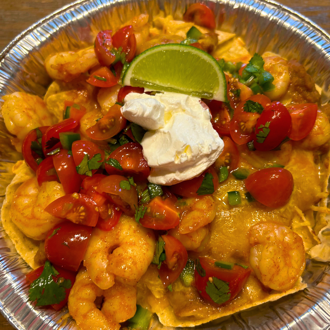 Meatless Friday: Baked Nachos with Shrimp
