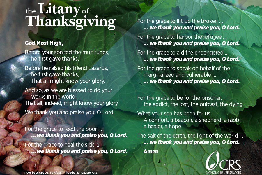 Thanksgiving Prayers from Catholic Relief Services