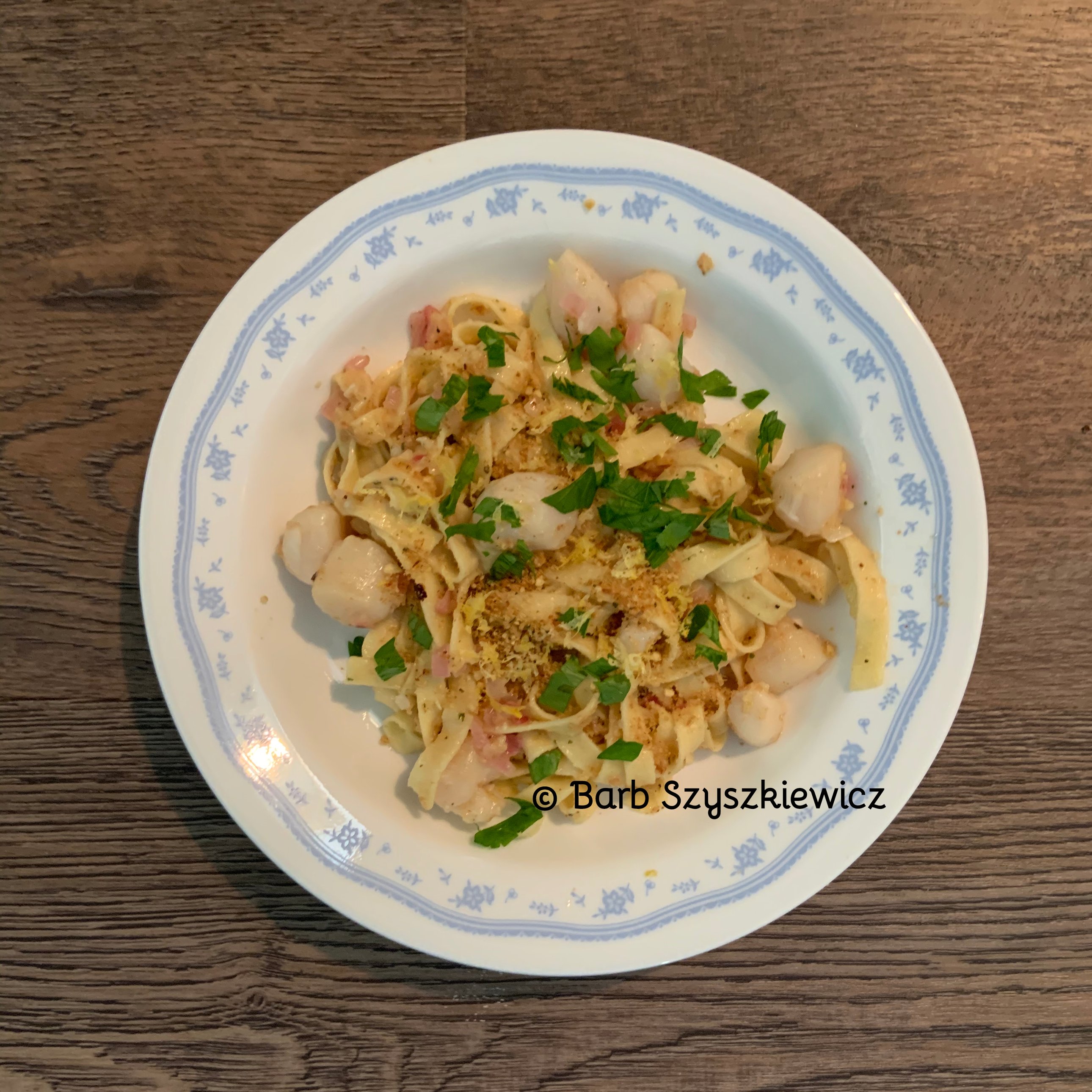 Meatless Friday: Fettuccine with Lemon and Scallops (for two)